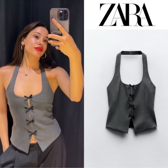 Zara | Tops | Zara Bow Halter Top | Poshmark